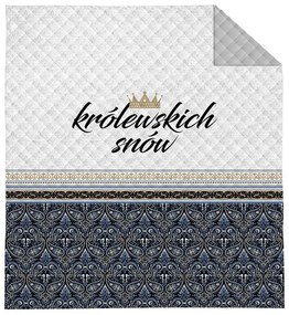 Detexpol Dekorativní přehoz na postel 220x240 Royal Dreams bílý šedý černý K_60 112 Přehoz na postel