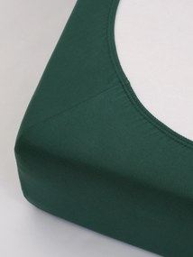 MK Lůžkoviny Jersey prostěradlo s elastanem Deluxe 220 × 200 cm – tmavě zelené