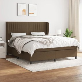 Box spring postel s matrací tmavě hnědá 160x200 cm textil 3128136