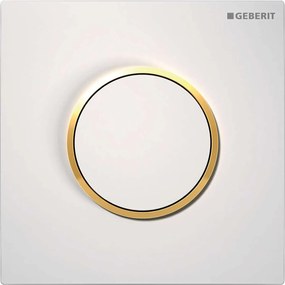 Geberit - Pneumatické ovládání splachování pisoáru typ 10, bílá/zlatá 116.015.KK.1