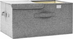 Úložný box textil 50 x 30 x 25 cm šedý 332914