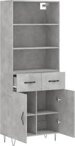 Skříň highboard betonově šedá 69,5x34x180 cm kompozitní dřevo 3200549