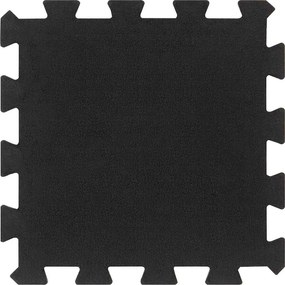 Gumové podlahové dlaždice 16 ks černé 16 mm 30 x 30 cm 155671