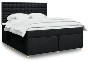 Box spring postel s matrací černá 180x200 cm textil 3291375