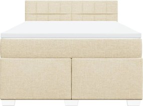 Box spring postel s matrací krémová 160x200 cm textil 3288244