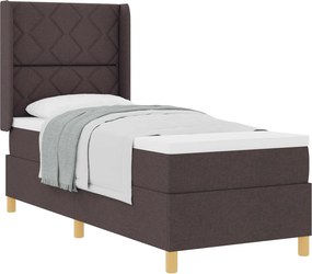 Postel s boxspringem s čelo Tmavě hnědá 80 x 200 cm textil 3341864