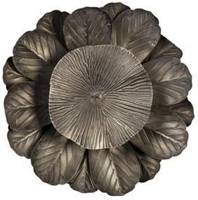 Stříbrno-měděný kovový svícen s květem Anna – 28x50 cm