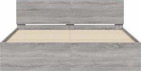 vidaXL Rám postele s čelem 140 x 190 cm Kompozitní dřevo [3207497] Barva: Betonová šedá