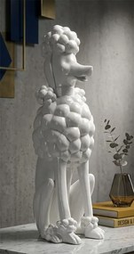 Dekorativní soška Dog 61 cm bílá