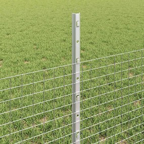 Svařovaná drátěná plotovina s tyčkami 10 x 0,5 m Stříbrná 3336316