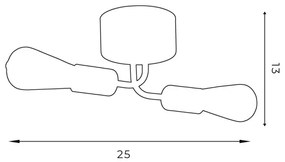 Přisazený lustr BRENDA 2xE27/60W/230V černá/zlatá