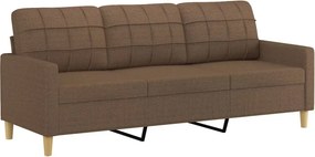 3místná pohovka s podnožkou hnědá 180 cm textil 3201004