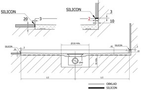 Polysan MIRAI sprchová vanička z litého mramoru, čtverec 80x80x1,8 cm, bílá, 73182