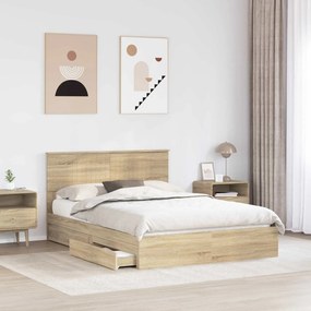 Postel s úložným prostorem se zásuvkou Sonoma dub 140 x 190 cm 3410800