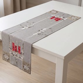 Běhoun s výšivkou TŘI SVÍČKY 40 x 110 cm