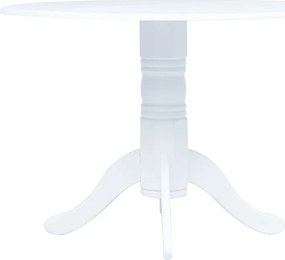 vidaXL Jídelní stůl 106 cm masivní kaučukovník [247353] Barva: Bílá