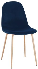 Designová židle Tempo Kondela LEGA NEW – modrý Velvet, bukové nohy, výška sedu 47 cm, nosnost 110 kg