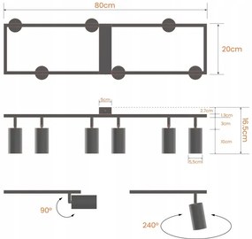 Bodové svítidlo 6xGU10/30W/230V černá