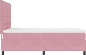 Postel s boxspringem s čelo Růžová 160 x 200 cm samet 3339847