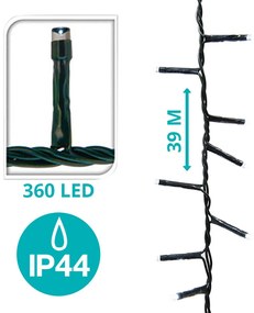 LED světelný řetěz s možností výběru velikosti a barvy - 360 LED, barevná