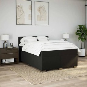 Box spring postel s matrací černá 160x200 cm textil 3285955