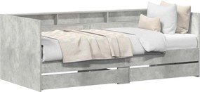 Denní postel se zásuvkou Šedá 90 x 200 cm Kompozitní dřevo 3345120