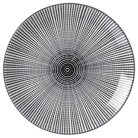 Ritzenhoff Breker Dezertní talíř černobílé proužky-21,5x21,5 cm