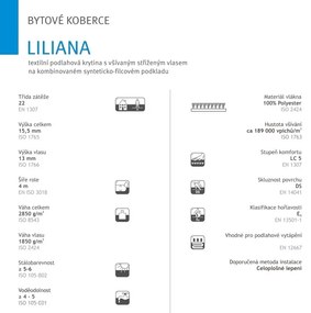 Metrážový koberec LILIANA 7675 šíře 4m hnědá