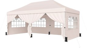 Costway Skládací pavilon s 4 bočními stěnami Výškově nastavitelný zahradní