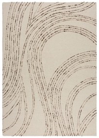 Hnědo-krémový vlněný koberec 160x230 cm Abstract Swirl – Flair Rugs