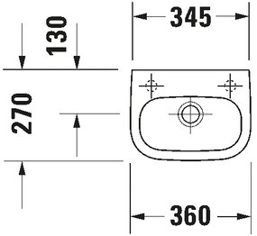 Duravit 7053600082 - Závěsné umyvadlo D-CODE 36x27 cm keramika/lesklá bílá