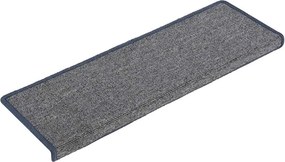 Schodové rohože 30 ks 65 x 21 x 4 cm světle šedé a modré s obdélníkovým okrajem 3365780