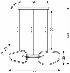 LED Lustr na lanku ANNELI LED/30W/230V 80 cm zlatá