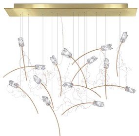 Slamp Tulip 14 linear, závěsné designové svítidlo, 14x3,2W LED 3000K stmívatelné, délka 110cm