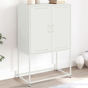 Skříň highboard bílá 68,5 x 38,5 x 107 cm ocel