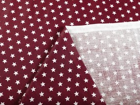 Biante Bavlněný závěs Sandra SA-351 Bílé hvězdičky na tmavě červeném 130x220 cm