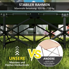 Kempingová postel skládací Kempingová postel s matrací Polštář Boční kapsa 187 x 67 x 37 cm Lůžko pro hosty do 150 kg Šedá barva