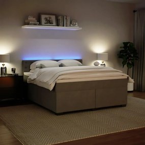 Box spring postel s matrací světle šedá 180x200 cm samet 3288690