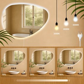 Koupelnové zrcadlo Almafie 65x75 bez Bluetooth – čiré sklo