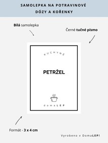 Samolepka na kořenky PETRŽEL bílá 3 × 4 cm tučné písmo