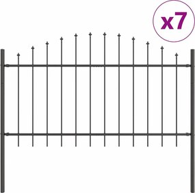 Zahradní plot WOERDEN 7 ks 170 x 140 cm Práškově lakovaná ocel 3360125