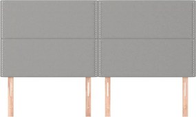 Čelo postele světle šedé 180x5x118/128 cm látkové 3116206