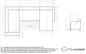 Antracitová rozkládací/s úložným prostorem rohová pohovka (levý roh/do "U") Classy Sophie – Miuform