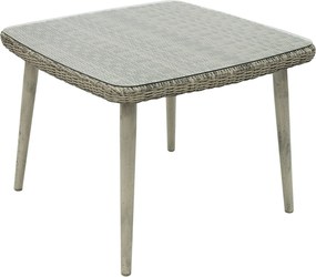 Zahradní ratanový stůl se sklem VICTORIA 100 x 100 cm (šedý)