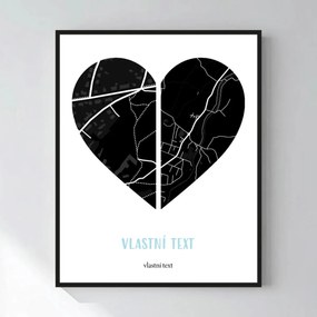 Personalizovaný magický fotoobraz v rámu - 50x70 - Dvě místa, jedno srdce