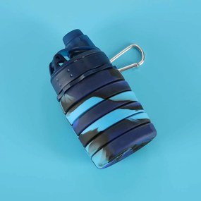 Creative Corner Láhev na vodu silikonová skládací láhev s rukojetí sportovní 500ml modrá