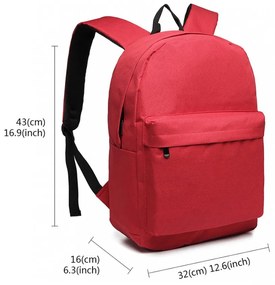 Konofactory Červený lehký batoh do školy "Basic" 7L