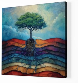 Obraz na plátně - Strom života Síla země FeelHappy.cz Velikost obrazu: 120 x 120 cm