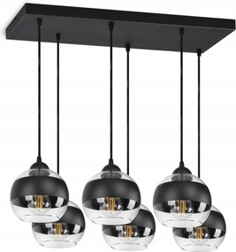 Velká závěsná stropní lampa Black Glass Balls Black Belt AZ6 Led E27