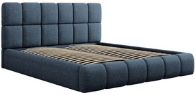 OnaDnes -20% Modrá čalouněná dvoulůžková postel MICADONI Bellis 160 x 200 cm
